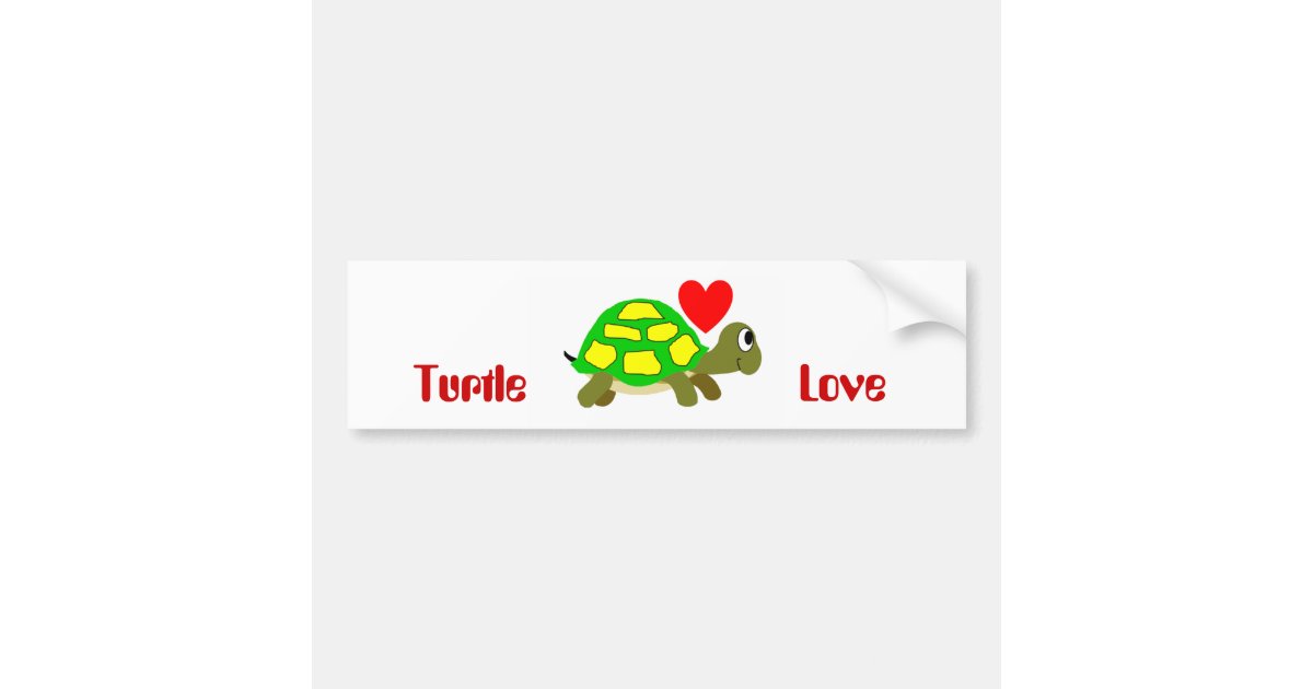 Turtle Love Bumper Sticker | Zazzle