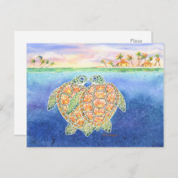 Turtle Love Postcard | Zazzle