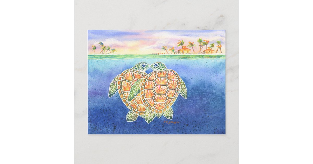 Turtle Love Postcard | Zazzle