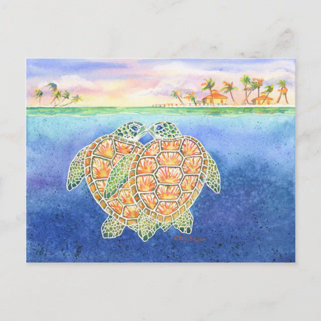 Turtle Love Postcard | Zazzle
