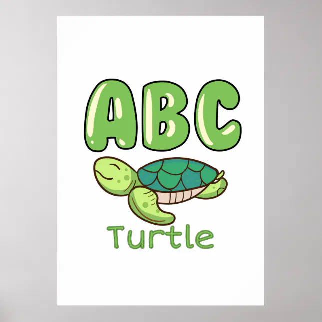 Turtle Lover Alphabet ABC Letter Turtle Poster | Zazzle