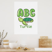 Turtle Lover Alphabet ABC Letter Turtle Poster | Zazzle