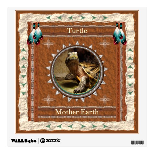 Turtle -Mother Earth- Wall Decal | Zazzle.com