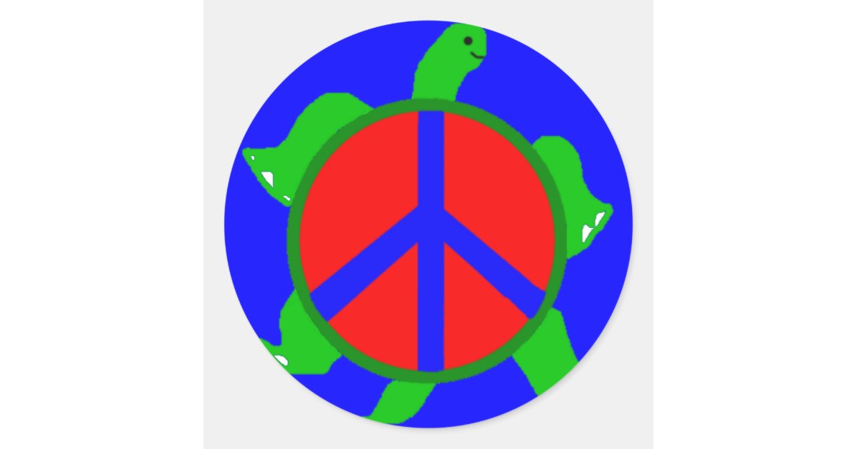 Turtle Peace Stickers | Zazzle