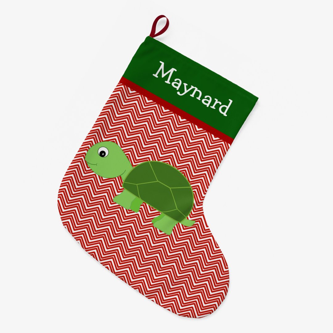Turtle Pet Personalized Large Christmas Stocking | Zazzle