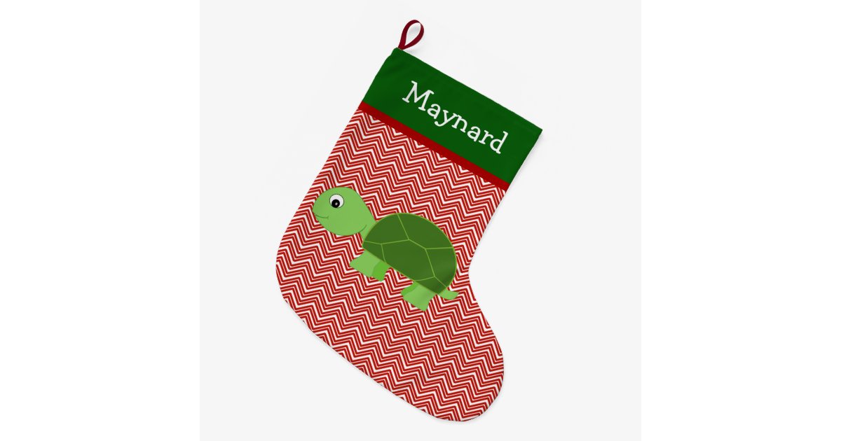 Turtle Pet Personalized Large Christmas Stocking | Zazzle