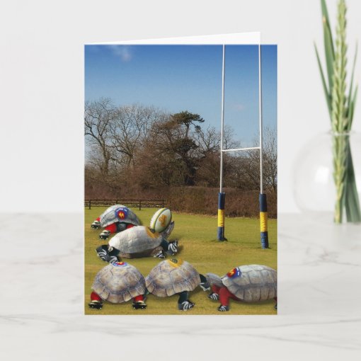 Turtle Rugby Card | Zazzle