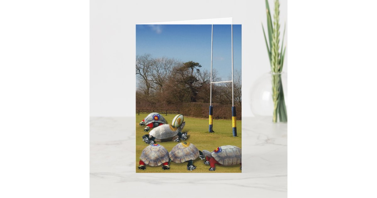 Turtle Rugby Card | Zazzle