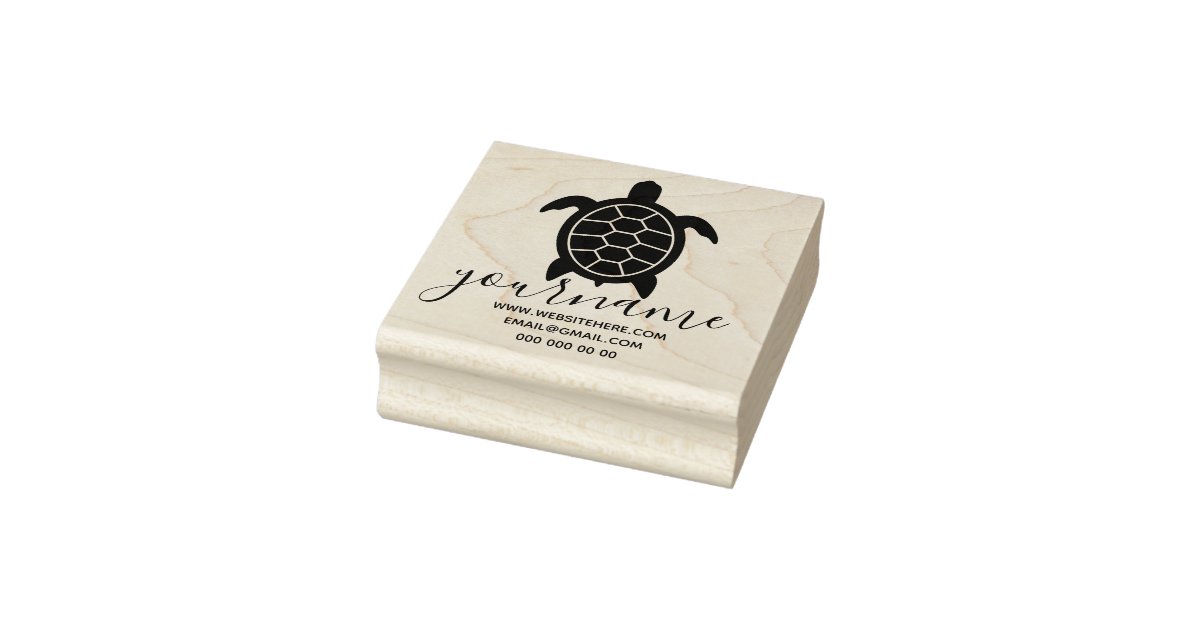 Turtle Signature Rubber Stamp | Zazzle