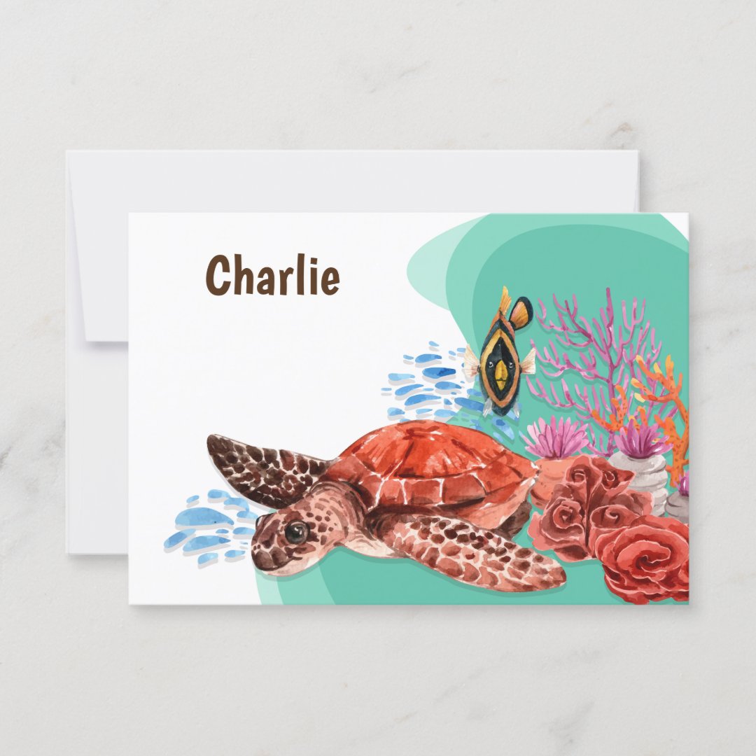 Turtle Stationery/Invitation Invitation | Zazzle