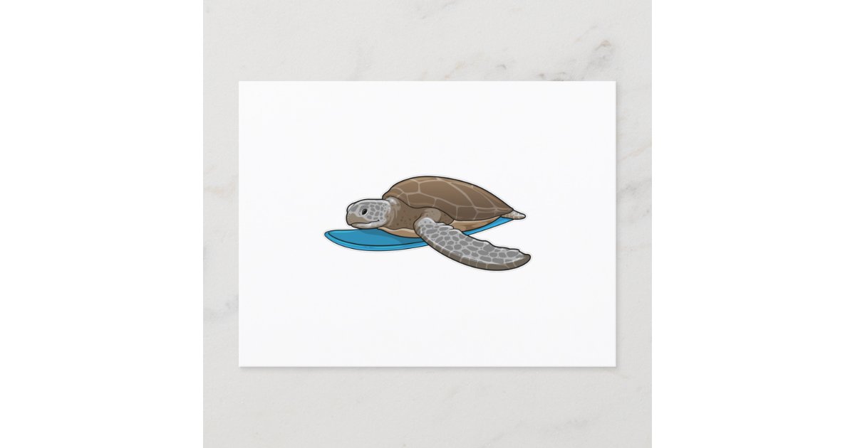 Turtle Surfer Surfboard Postcard | Zazzle