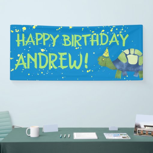 Turtle Tortoise Birthday Party Banner | Zazzle