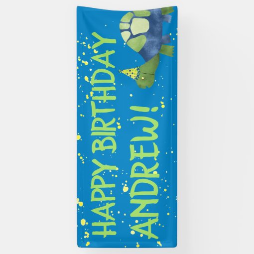 Turtle Tortoise Birthday Party Banner | Zazzle