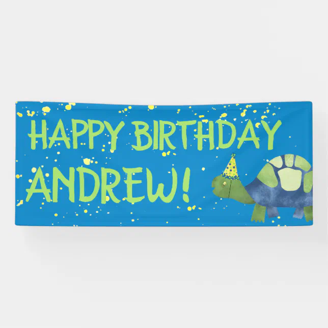 Turtle Tortoise Birthday Party Banner | Zazzle