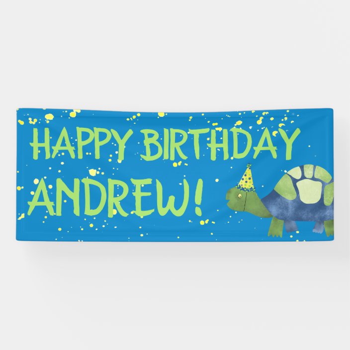 Turtle Tortoise Birthday Party Banner | Zazzle.com