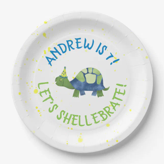 Turtle Tortoise Birthday Party Plates | Zazzle