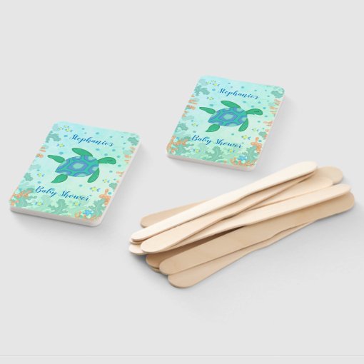 Turtle Under The Sea Baby Shower Hand Fan | Zazzle