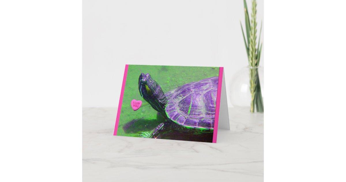Turtle Valentine Holiday Card | Zazzle