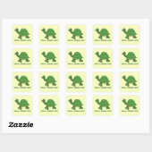 Turtle-y Awesome, Dude! Turtle Square Sticker | Zazzle