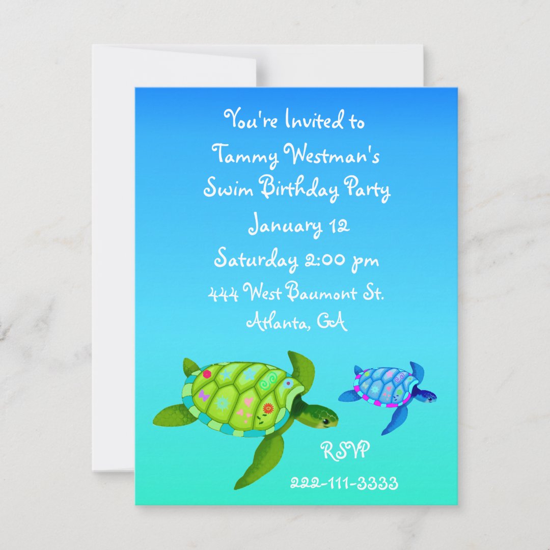 Turtles Birthday Invitation | Zazzle