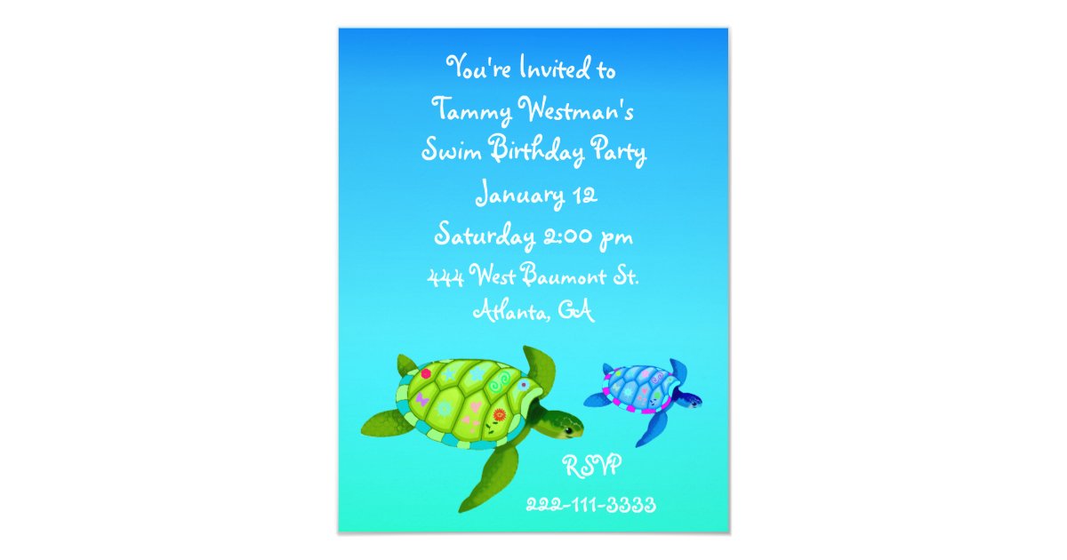 Turtles Birthday Invitation | Zazzle.com