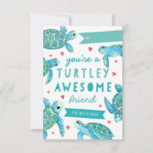 Turtley Awesome Classroom Valentines Day Card | Zazzle