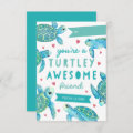 Turtley Awesome Classroom Valentines Day Card | Zazzle