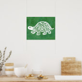 Turtley Awesome Tortoise Funny Turtle Pun Sulcata Poster | Zazzle