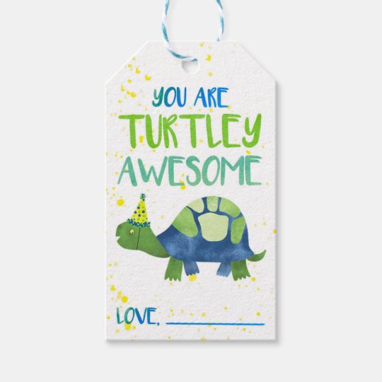 Turtley Awesome Turtle Valentine Gift Tags | Zazzle.com