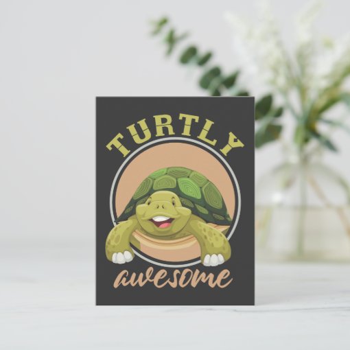 Turtly Awesome Reptile Aquarium Cute Sea Turtle Postcard | Zazzle