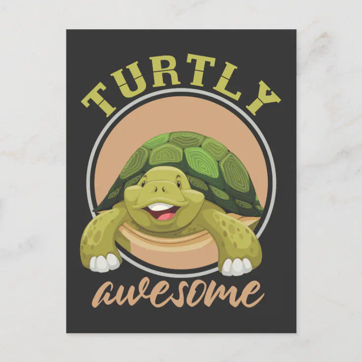 Turtly Awesome Reptile Aquarium Cute Sea Turtle Postcard | Zazzle