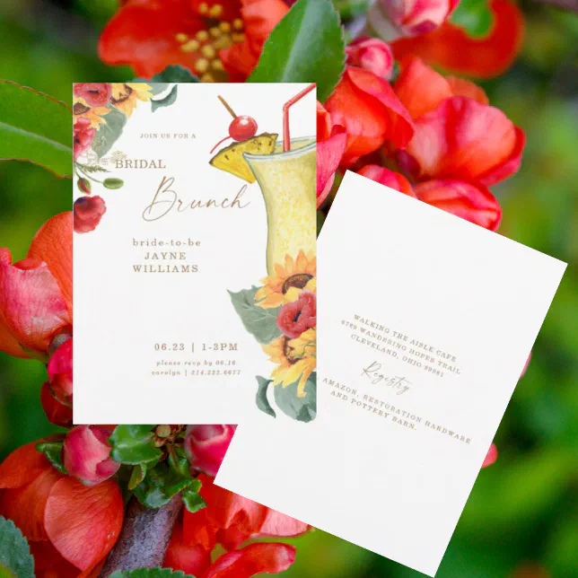 Tuscan Colorful Bridal Brunch Invitation | Zazzle