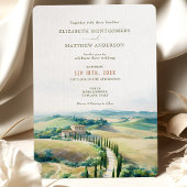 Tuscan Dreamscape Wedding Watercolor Scenery Invitation | Zazzle