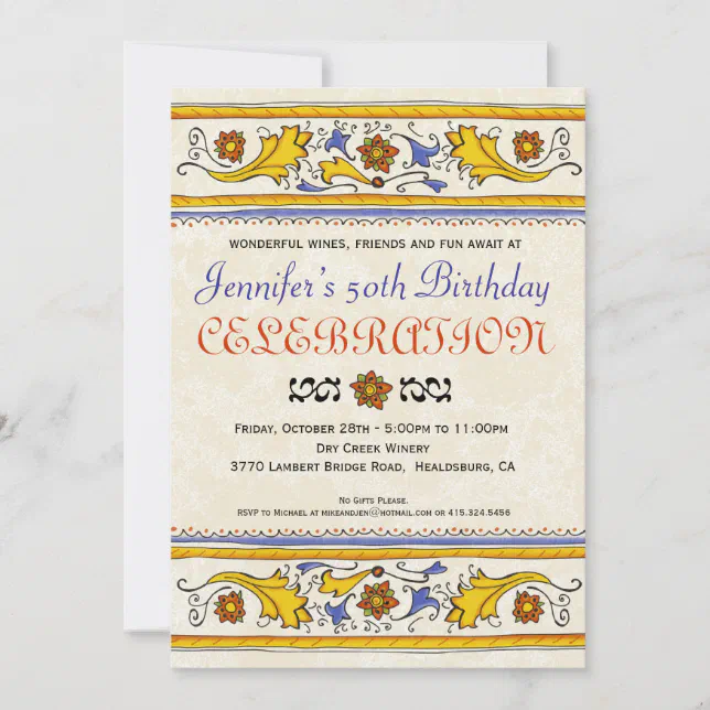 Tuscan Italian Party Invitation | Zazzle