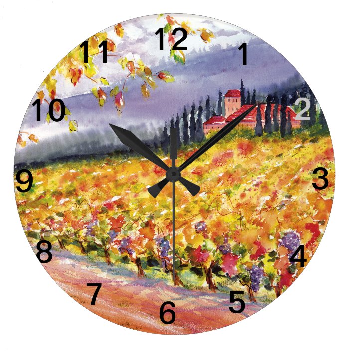 Tuscan Vineyard wall clock | Zazzle.com