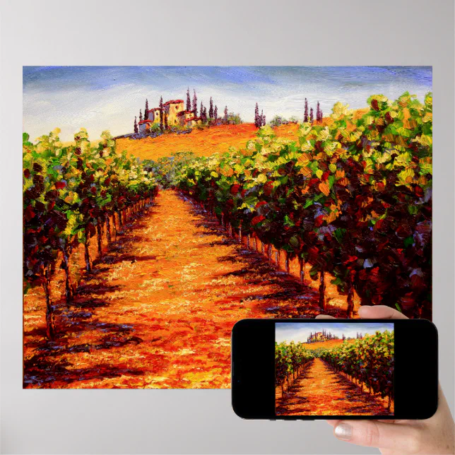 Tuscan Wine Vineyard Poster | Zazzle