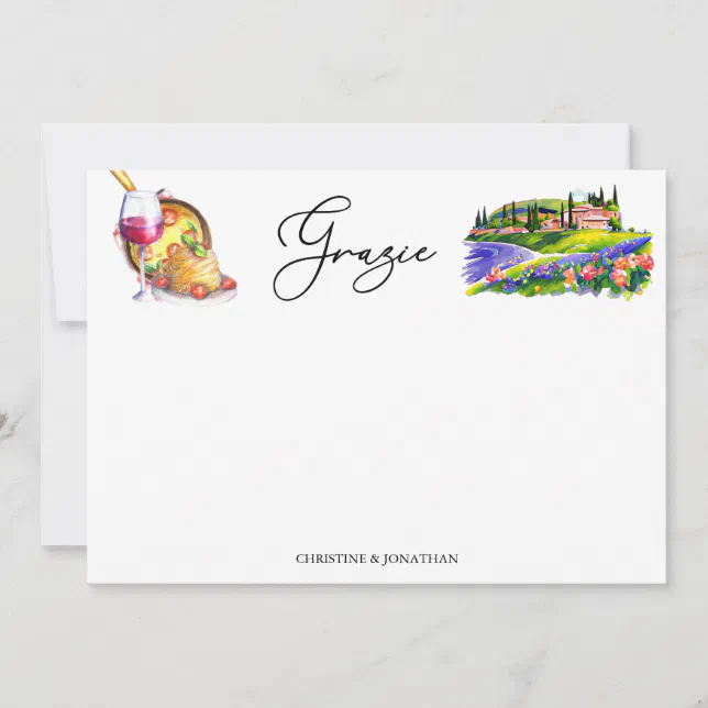 Tuscany Italy | Italian Food Thank You Card | Zazzle