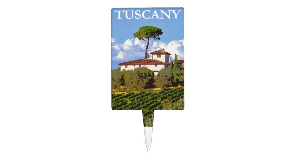 Tuscany Italy Poster Cake Topper | Zazzle