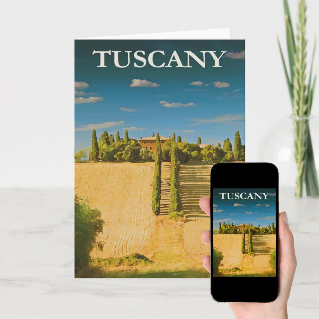 Tuscany Italy Retro Vintage Travel Poster Card | Zazzle