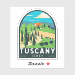 Tuscany Italy Vineyard Travel Art Vintage Sticker | Zazzle