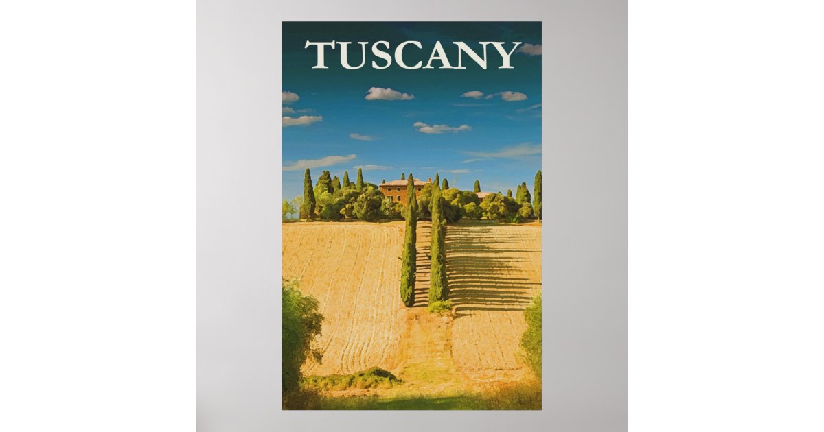Tuscany Italy Vintage Travel Poster | Zazzle