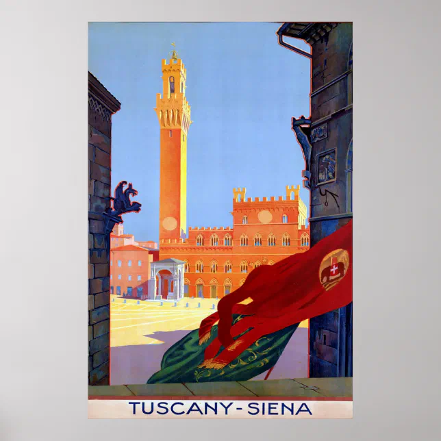 Tuscany ~ Siena ~ Vintage Italian Travel Poster | Zazzle