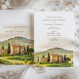 Tuscany Watercolor Italy Destination Wedding Invitation | Zazzle