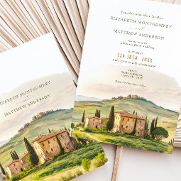 Tuscany Watercolor Italy Destination Wedding Invitation | Zazzle