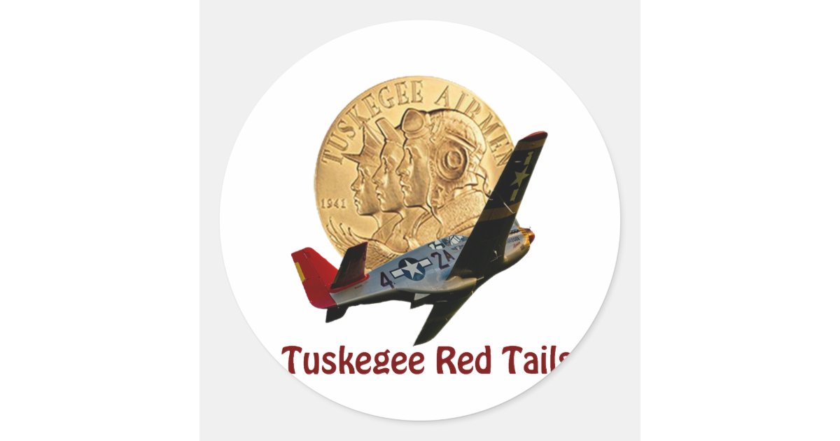 Tuskegee Red tail Classic Round Sticker | Zazzle