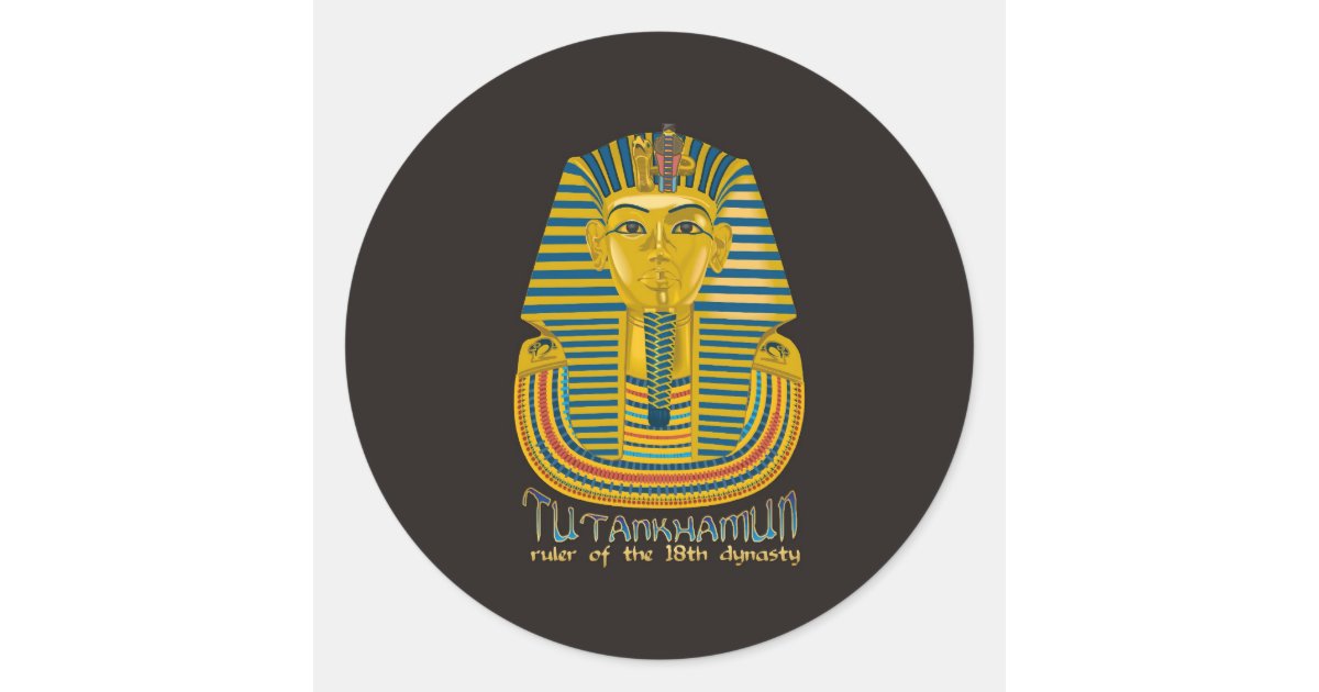 Tutankhamun mummy, the ancient King Tut of Egypt Classic Round Sticker ...