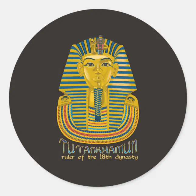 Tutankhamun mummy, the ancient King Tut of Egypt Classic Round Sticker ...