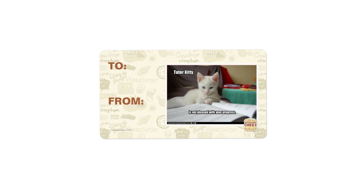 Tutor Kitty Label | Zazzle