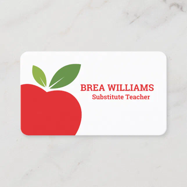 Tutor Substitute Teacher On call Business Card | Zazzle