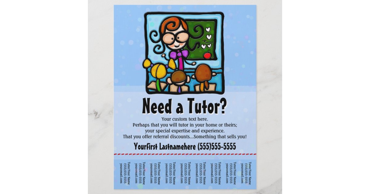 Tutor.Tutoring.Custom text/color Flyer | Zazzle